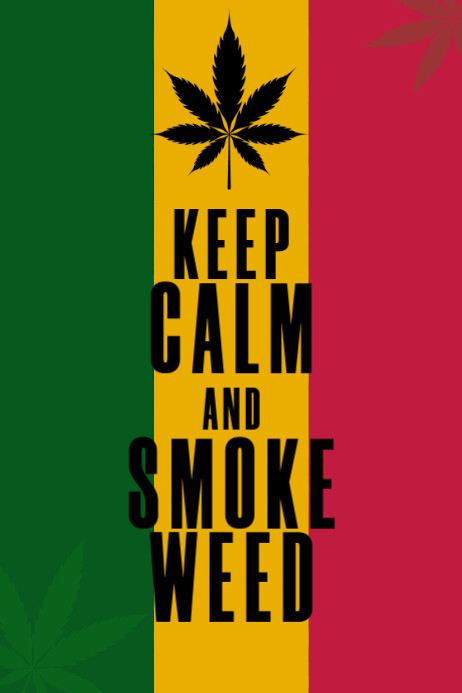 Green Typographic Smoke Weed Poster Template | PosterMyWall