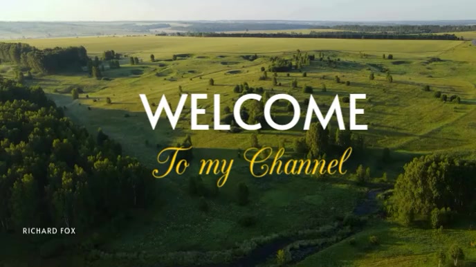 Green Typographic Welcome To My Channel Digital Display (16:9) Template ...