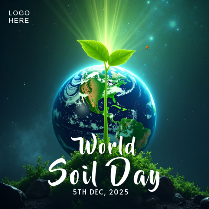 Green Typographic World Soil Day Instagram Post Template | PosterMyWall