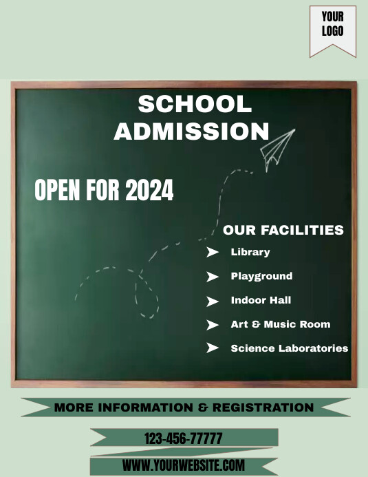 Plantilla de Green Typography School Admission Pamflet Pam | PosterMyWall