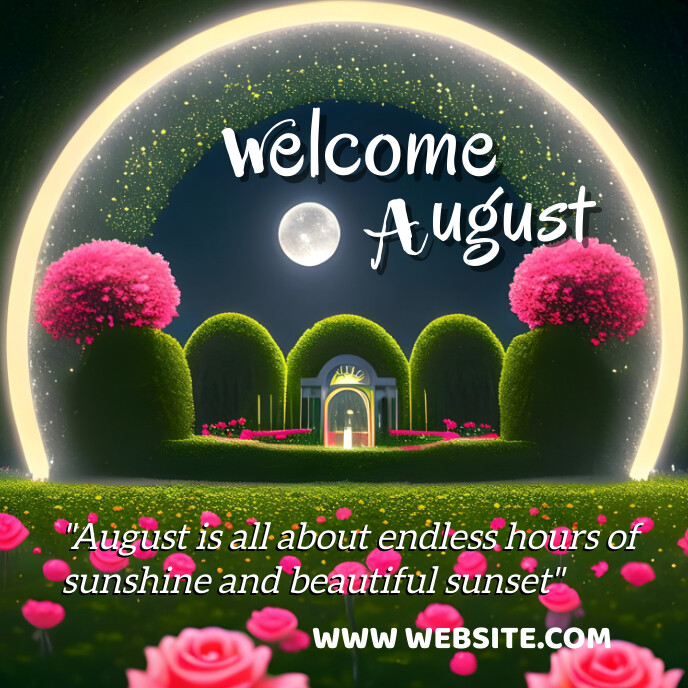 Modèle Green Typography Welcome August Album Cover | PosterMyWall