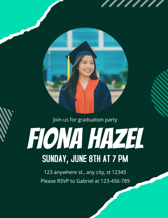 Green Urban Modern Graduation Party Flyer Template | PosterMyWall