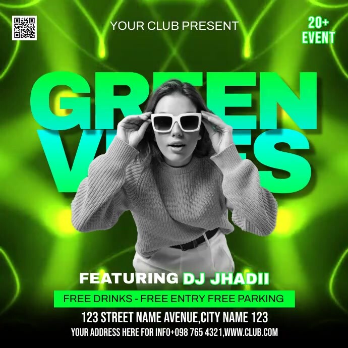 Green Vibes Party Template | PosterMyWall