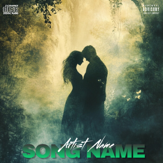 Plantilla de Green Vintage Couple Love Mixtape Song Album Cover ...