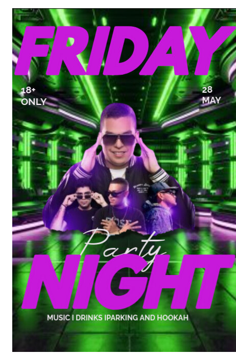 Plantilla de Green Vintage Friday Night Party Poster | PosterMyWall