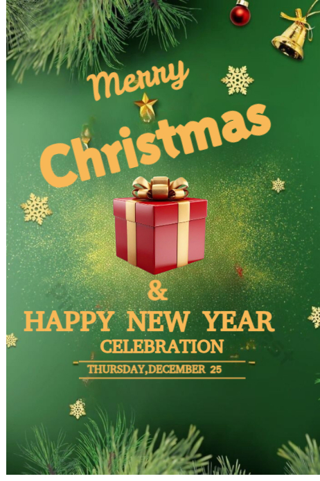 Green Vintage Merry Christmas Banner 4' × 6' Template | PosterMyWall
