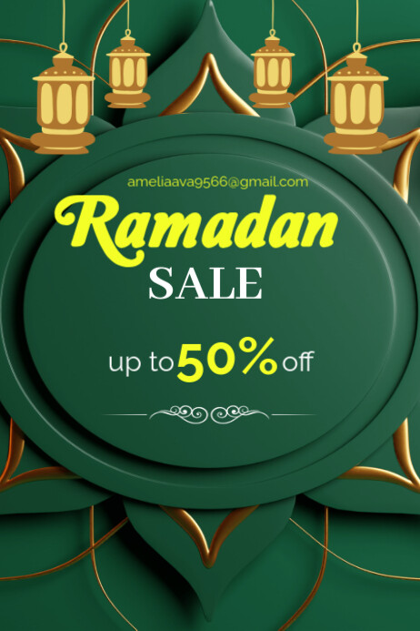 Green Vintage Ramadan Sale Poster Template | PosterMyWall