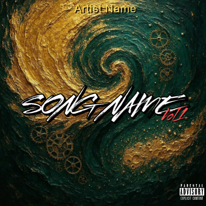 Green Vintage Texture Album Cover Album Cover Template | PosterMyWall