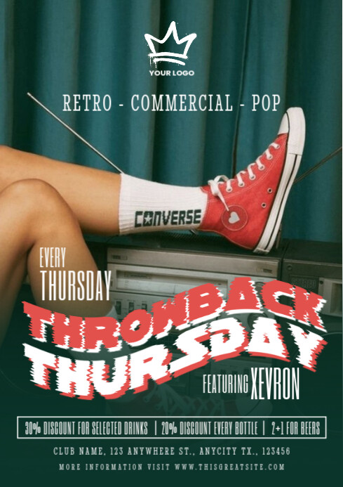 Copy of Green Vintage Throwback Thursday Party A4 | PosterMyWall