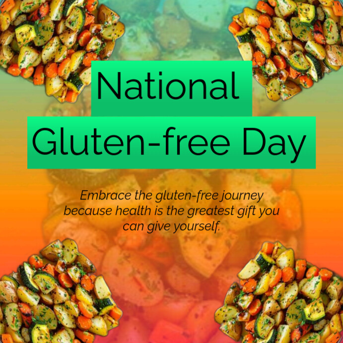 Copy of Green Vintage Vibrant National Gluten-free Day Poster - Green ...