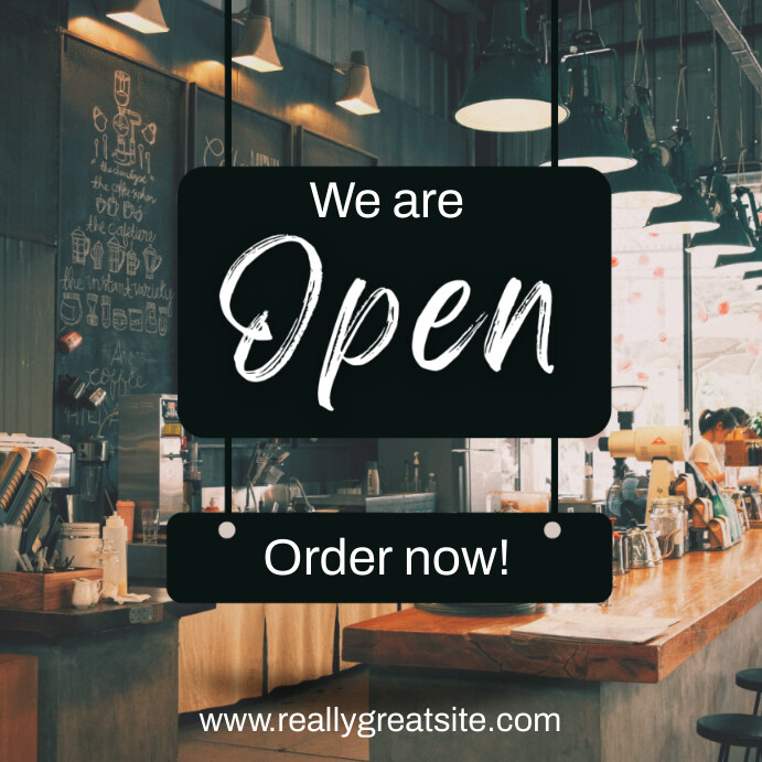 Copy of Green Vintage We Are Open Sign Instagram Post | PosterMyWall