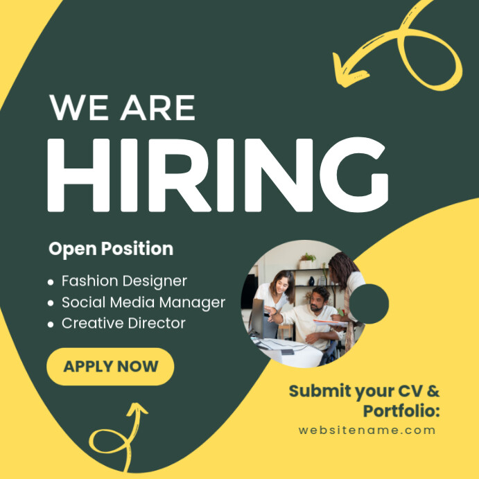 Green We Are Hiring Instagram Post Template | PosterMyWall