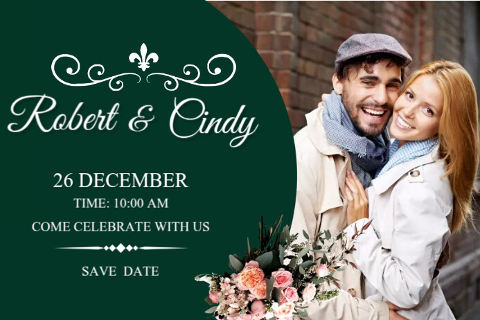 Green Wedding Invitation Banner Template | PosterMyWall