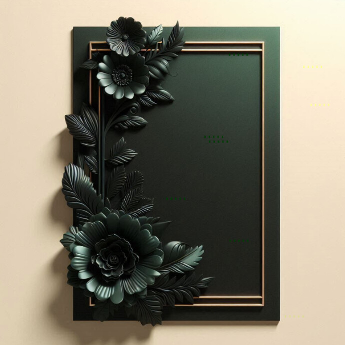 Green wedding invitation frame mock up Template | PosterMyWall