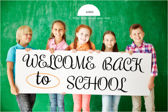 Green Welcome Back To School Poster Template | PosterMyWall