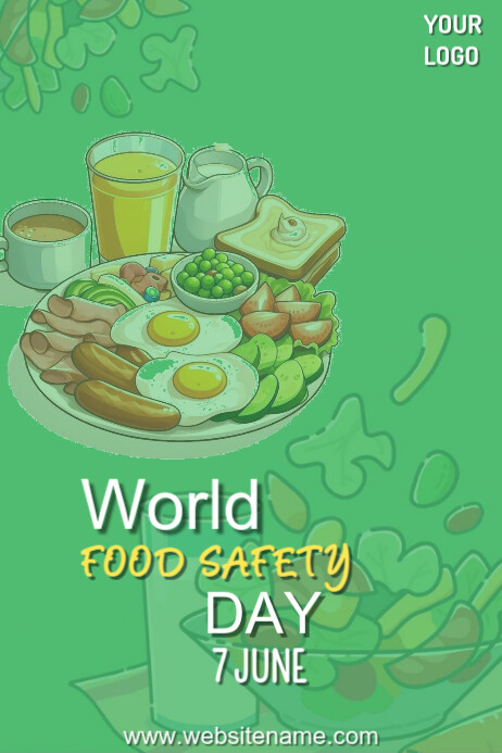 Green World Food Safety Poster Templat | PosterMyWall