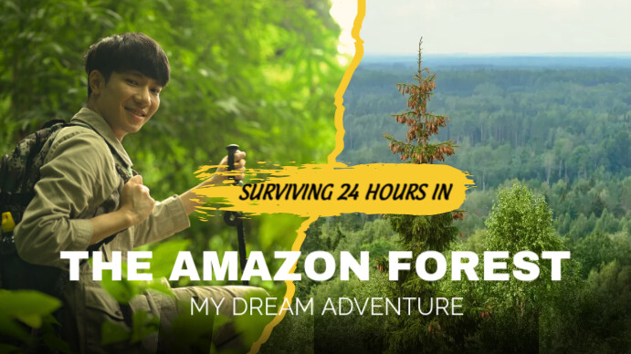 Green Yellow and White Travel Vlog YouTube Thumbnail Template ...