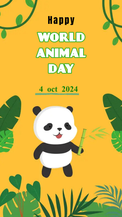 Green Yellow Illustration World Animal Days I Template | PosterMyWall