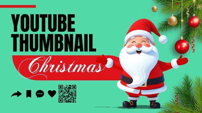 Green youtube thumbnail christmas santa claus Template | PosterMyWall