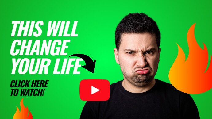 Copy of green youtube thumbnail man | PosterMyWall