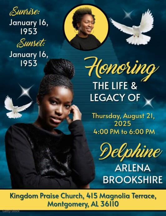 GREENEY BLUE BLACK HEAVEN STAIRS CLOUD Funeral Flyer Memorial Flyer ...
