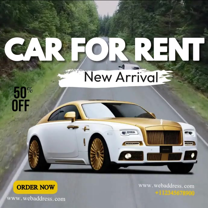 Grey 3d Car For Rent Instagram Post Template | PosterMyWall