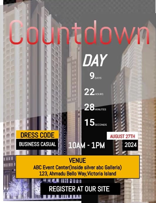 Grey 3d Countdown Flyer (us Letter) Template | PosterMyWall