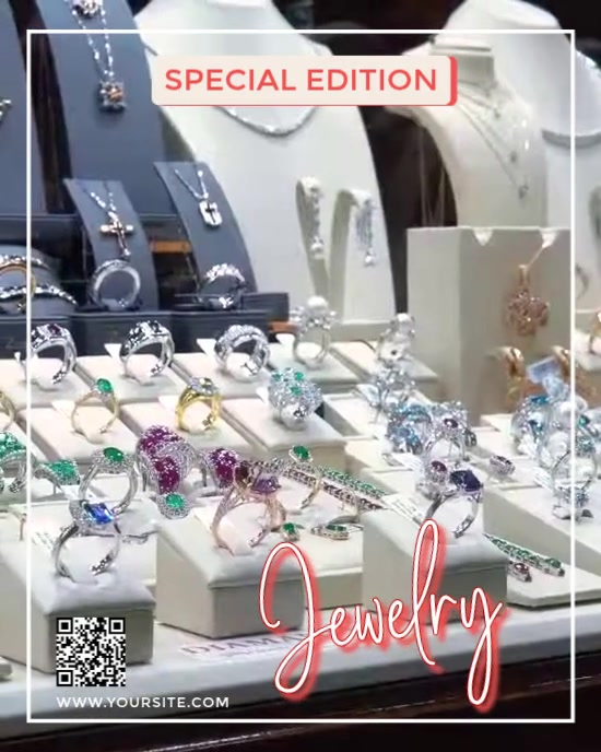 Grey 3d Jewelry Promotion Instagram Portrait Template | PosterMyWall