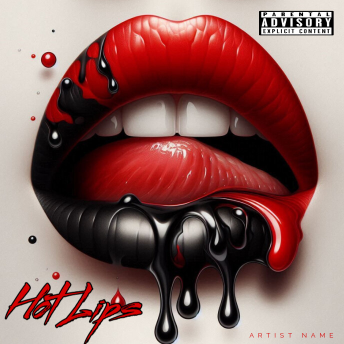Grey 3d Lips Mixtape Cover Album Cover Template | PosterMyWall