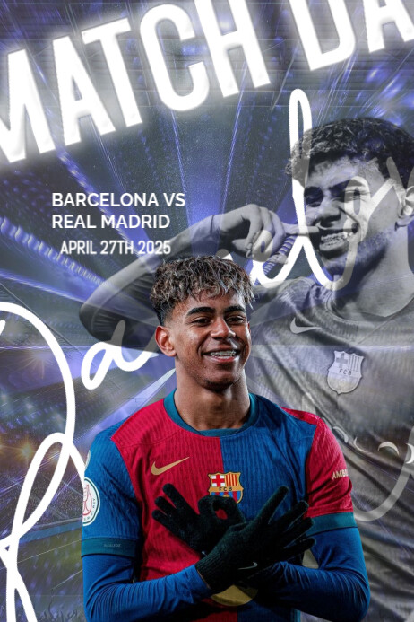 Grey 3d Match Day Poster Template | PosterMyWall