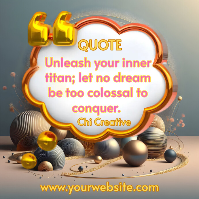 Grey 3d Motivational Inspirational Quote Temp Template | PosterMyWall