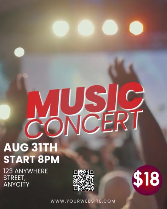 Grey 3d Music Concert Instagram Portrait Template | PosterMyWall
