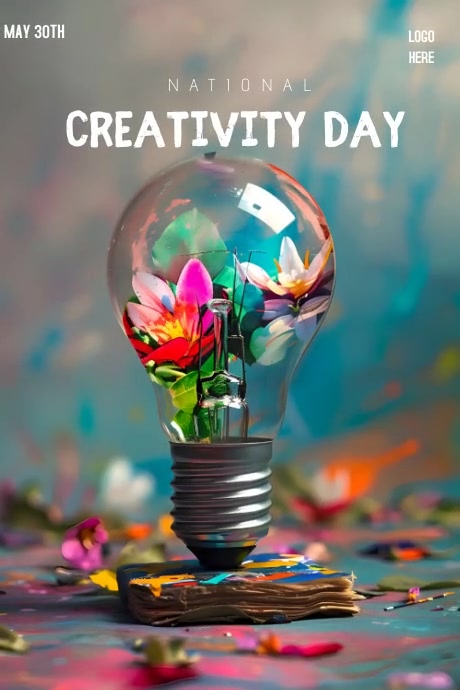 Grey 3d National Creative Day Poster Template | PosterMyWall