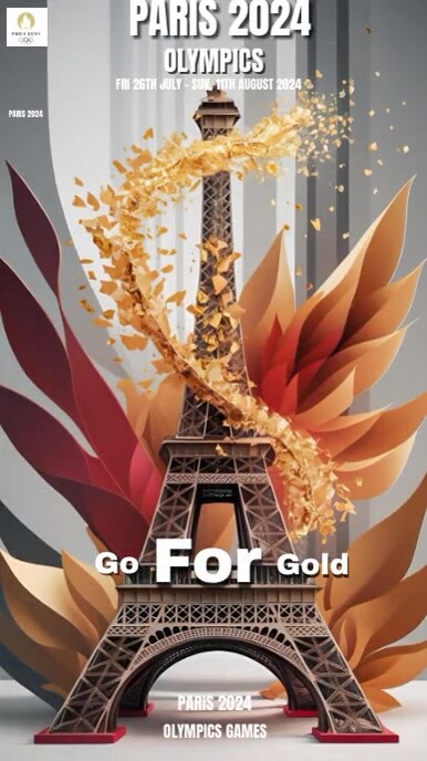 Grey 3d Paris Olympics Games Digital Display Template | PosterMyWall