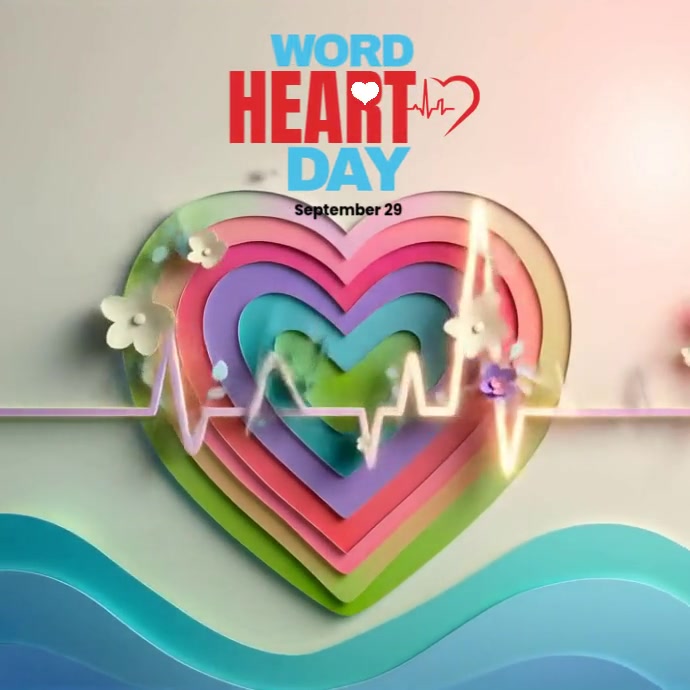 Grey 3d World Heart Day Instagram Post Template | PosterMyWall