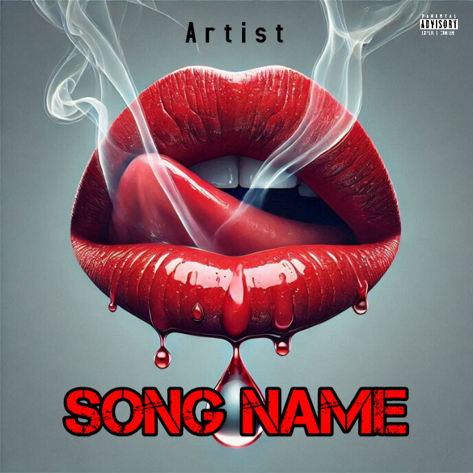 Copy of Grey Album Cover Lips Album Cover Album Cover | PosterMyWall