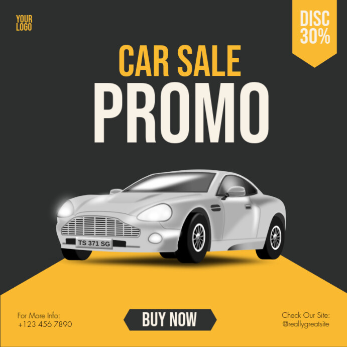 Modèle Grey and Yellow Car Sale Promo Instagram Post | PosterMyWall