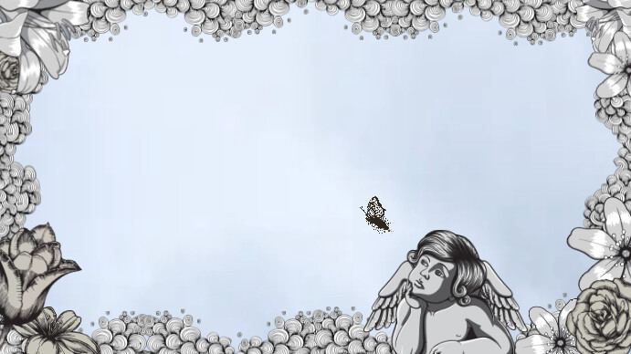 grey angel grief floral background Template | PosterMyWall
