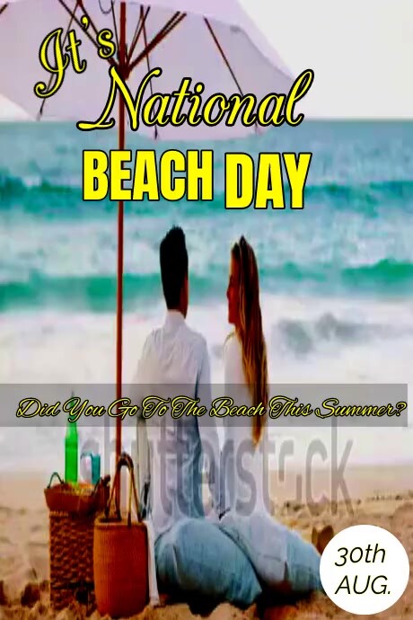 Grey Beach Day Poster Template | PosterMyWall