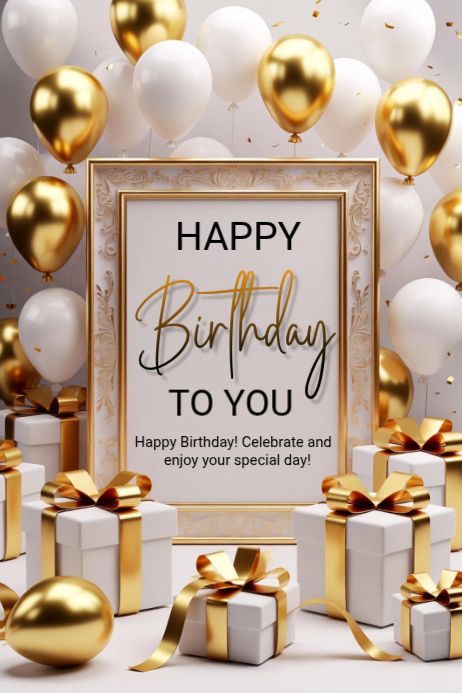 Grey Birthday Celebration Poster Template | PosterMyWall