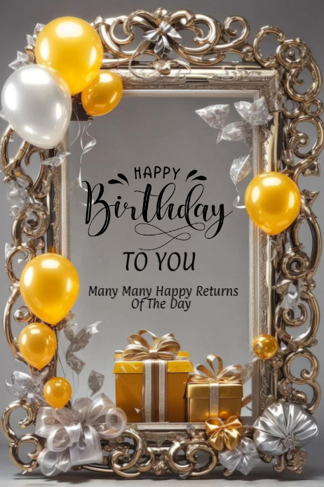 Grey Birthday Celebration Poster Template | PosterMyWall