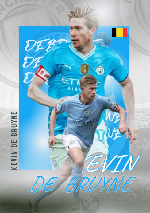 grey blue player soccer poster Template | PosterMyWall