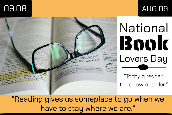 Grey Book Lovers Day Poster Template | PosterMyWall