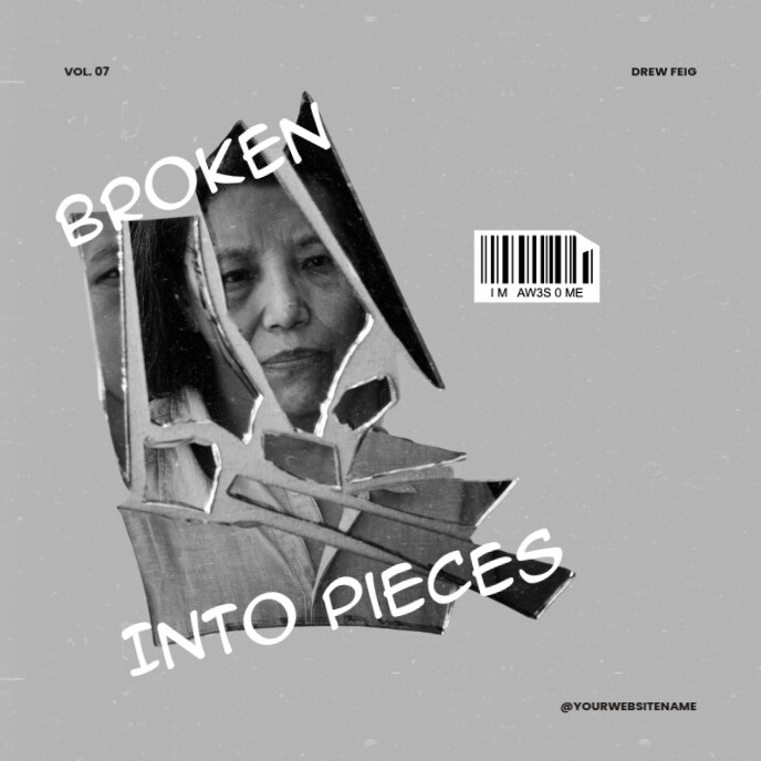 Grey Broken Into Pieces Album Cover Template | PosterMyWall