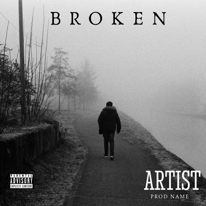 Modèle Grey Broken Sad Darkness Song Album Cover Al | PosterMyWall