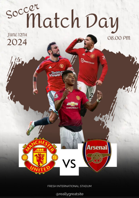 Copy of Grey brown soccer match day poster | PosterMyWall