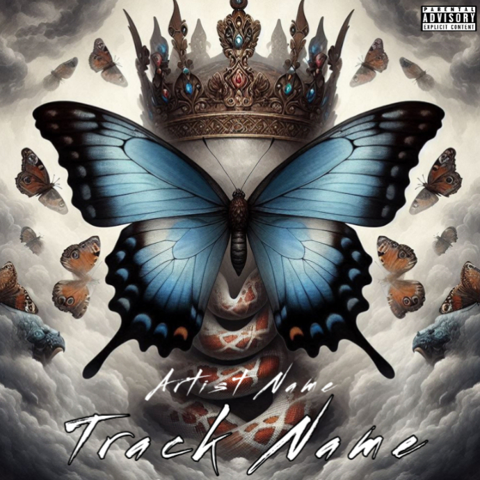 Grey Butterfly Mixtape Rap Cover Album Cover Template | PosterMyWall