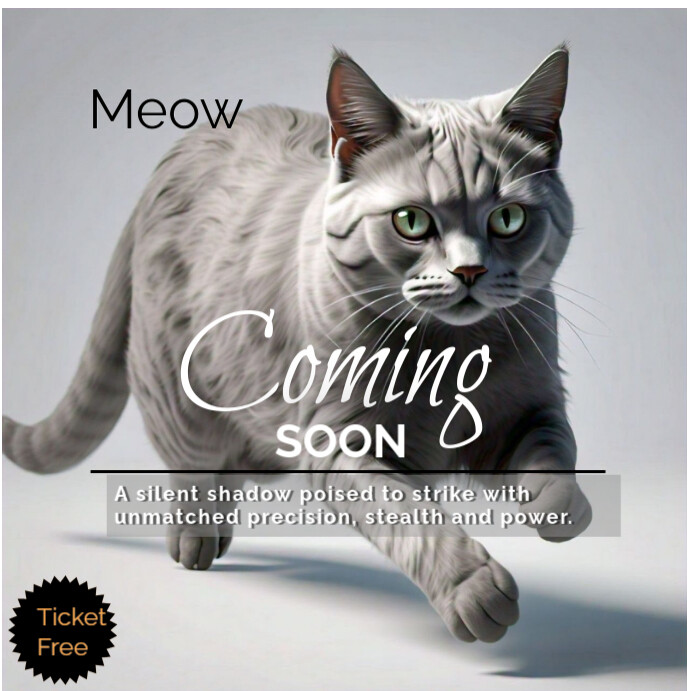 Grey Cat Instagram Post Template | PosterMyWall