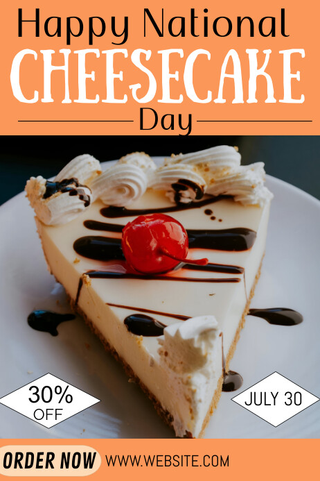 Grey Cheesecake Ads Poster Template | PosterMyWall