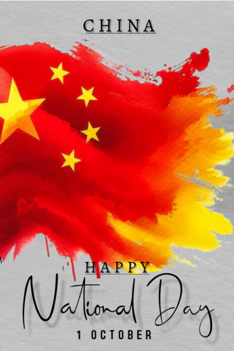 Grey China National Day Poster Template | PosterMyWall